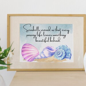 Seashells Remind Us Poem Print, in Memory Of, Seashell Wall Art Print ...