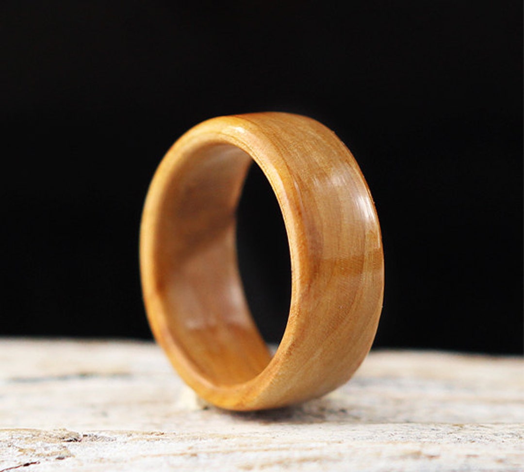 Wooden Ring Handmade From Apple Tree Wood Unisex - Etsy