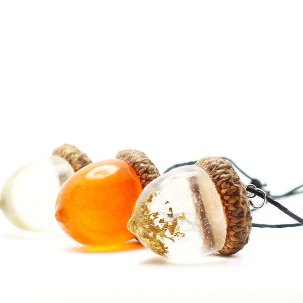 Resin Acorn Necklace - Etsy