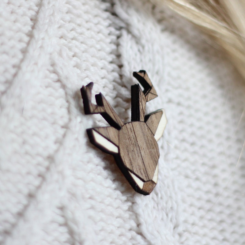 Deer Brooch - Etsy