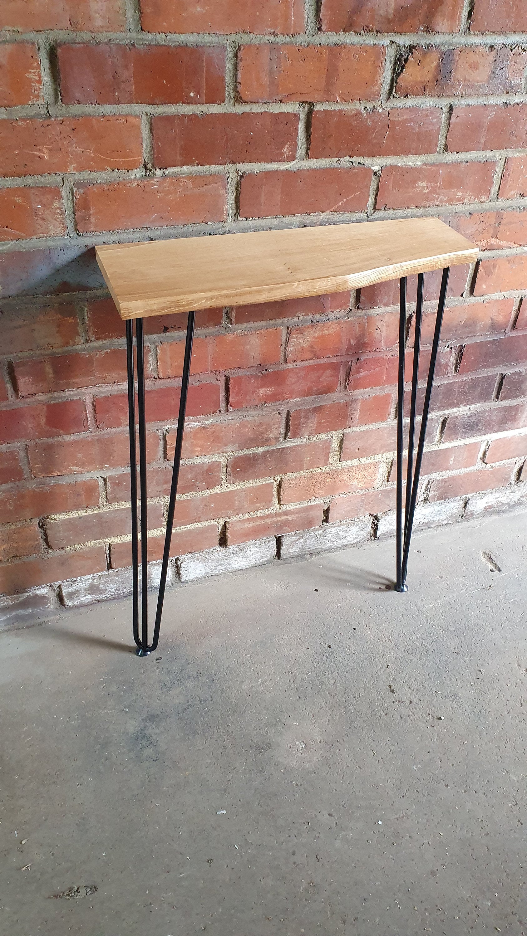 Side Console Table/radiator Table/sofa Table With Solid Live Edge Top ...
