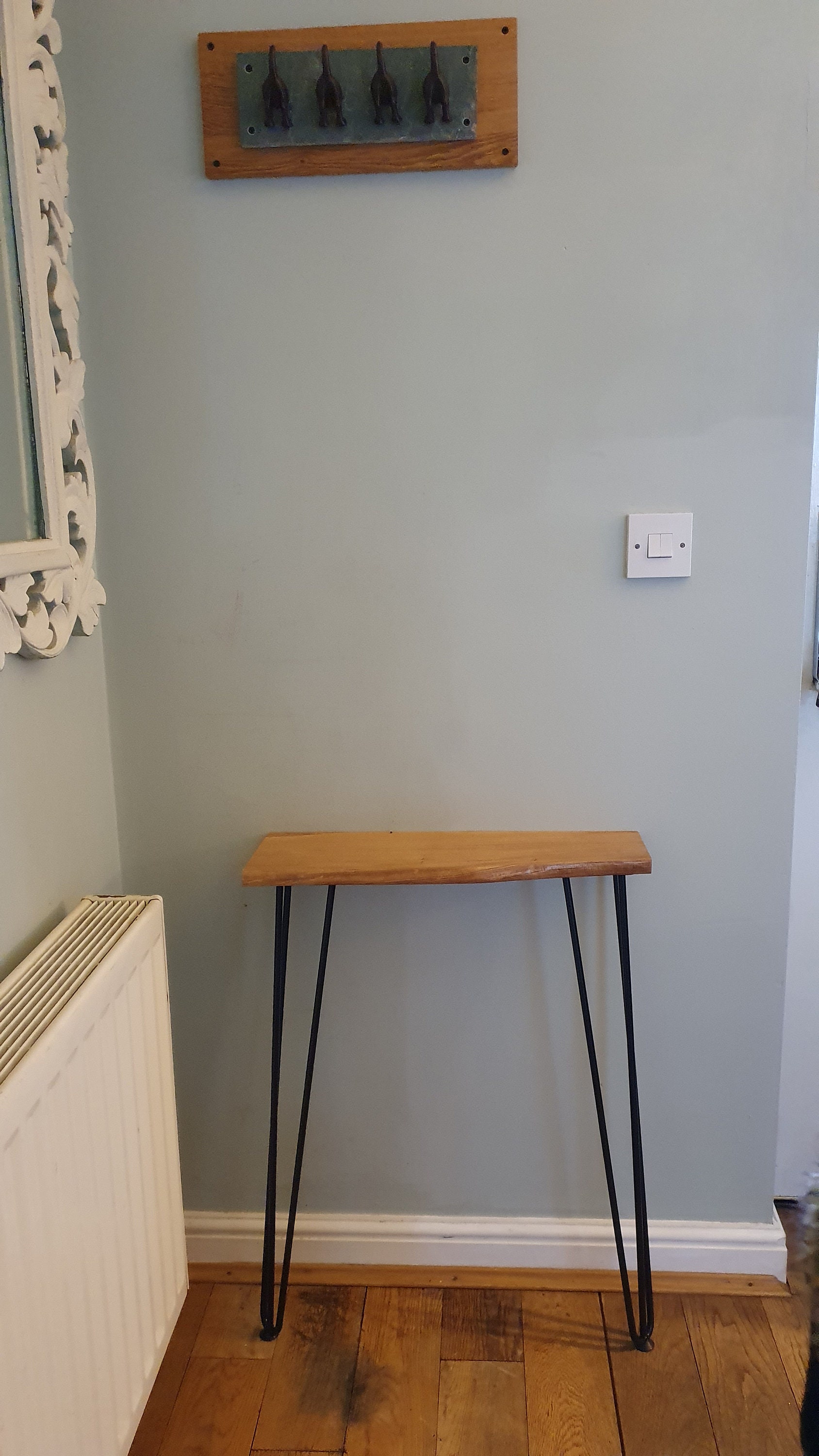 Side Console Table/radiator Table/sofa Table With Solid Live Edge Top ...