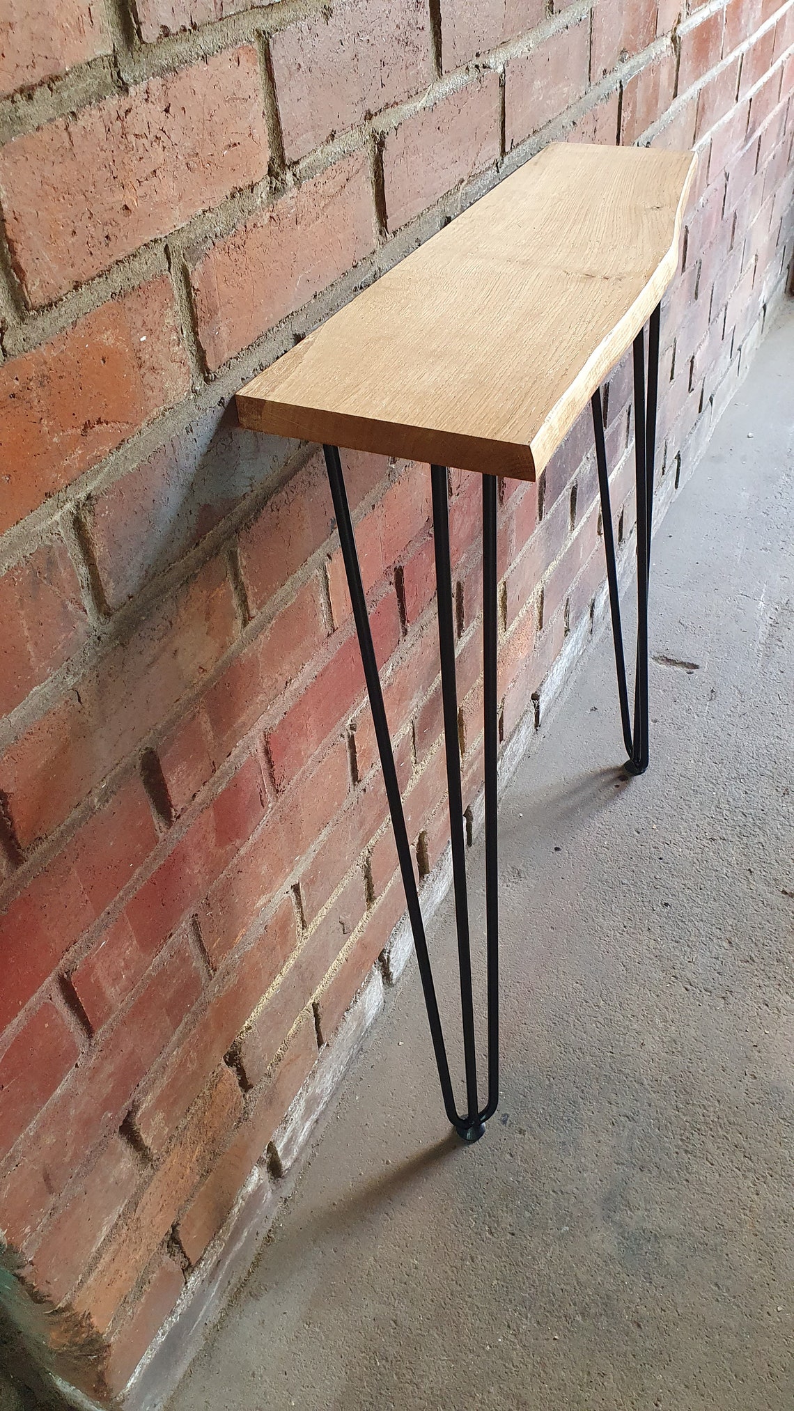 Side Console Table/radiator Table/sofa Table With Solid Live Edge Top ...