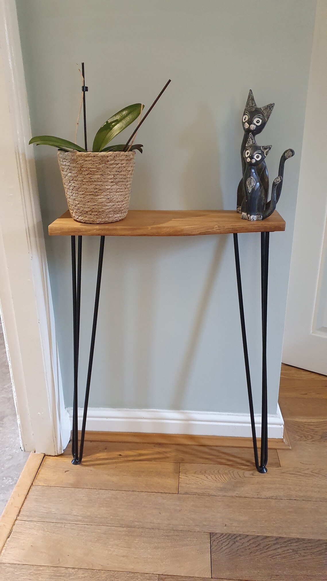Side Console Table/radiator Table/sofa Table With Solid Live Edge Top ...