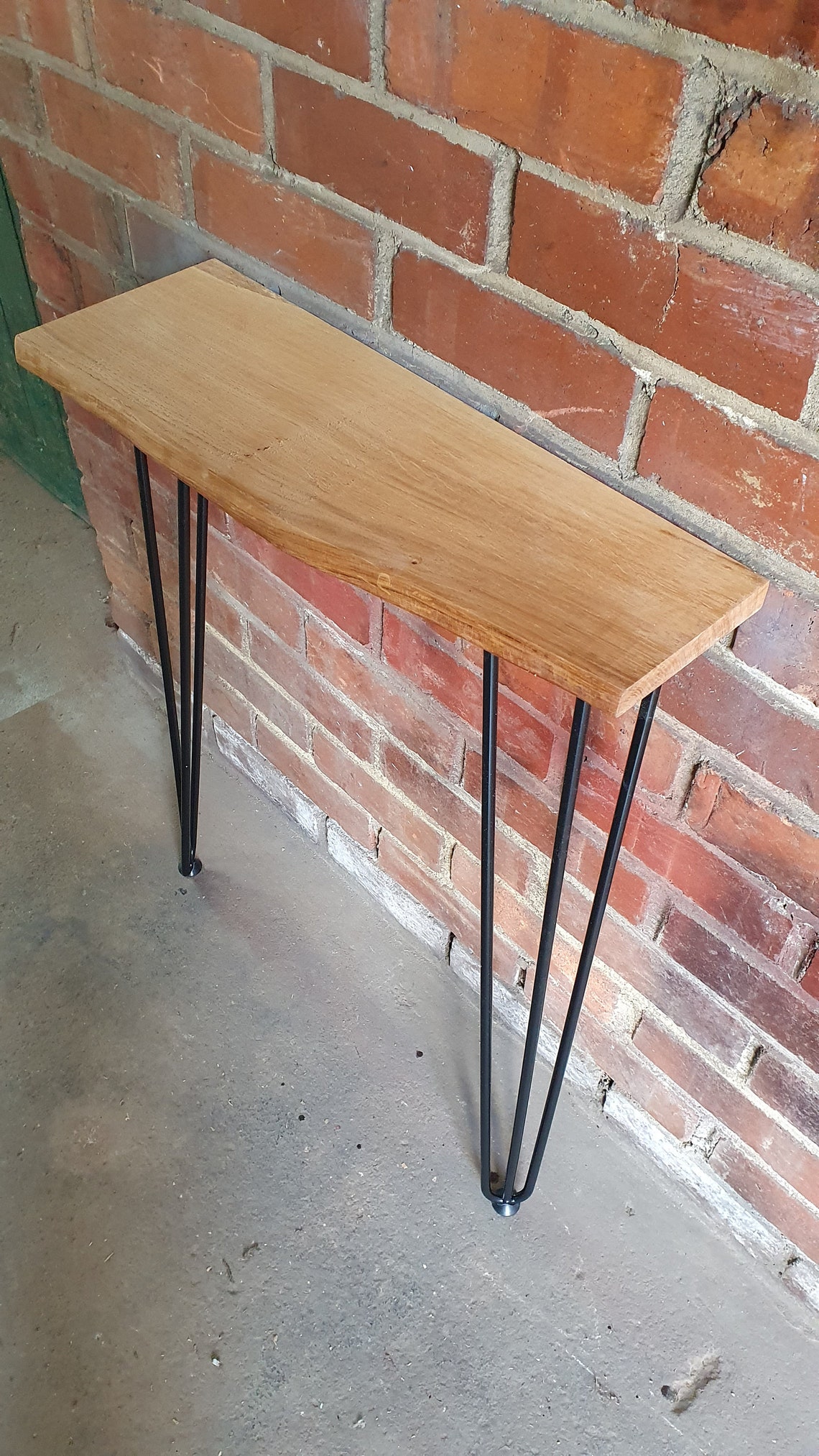 Side Console Table/radiator Table/sofa Table With Solid Live Edge Top ...