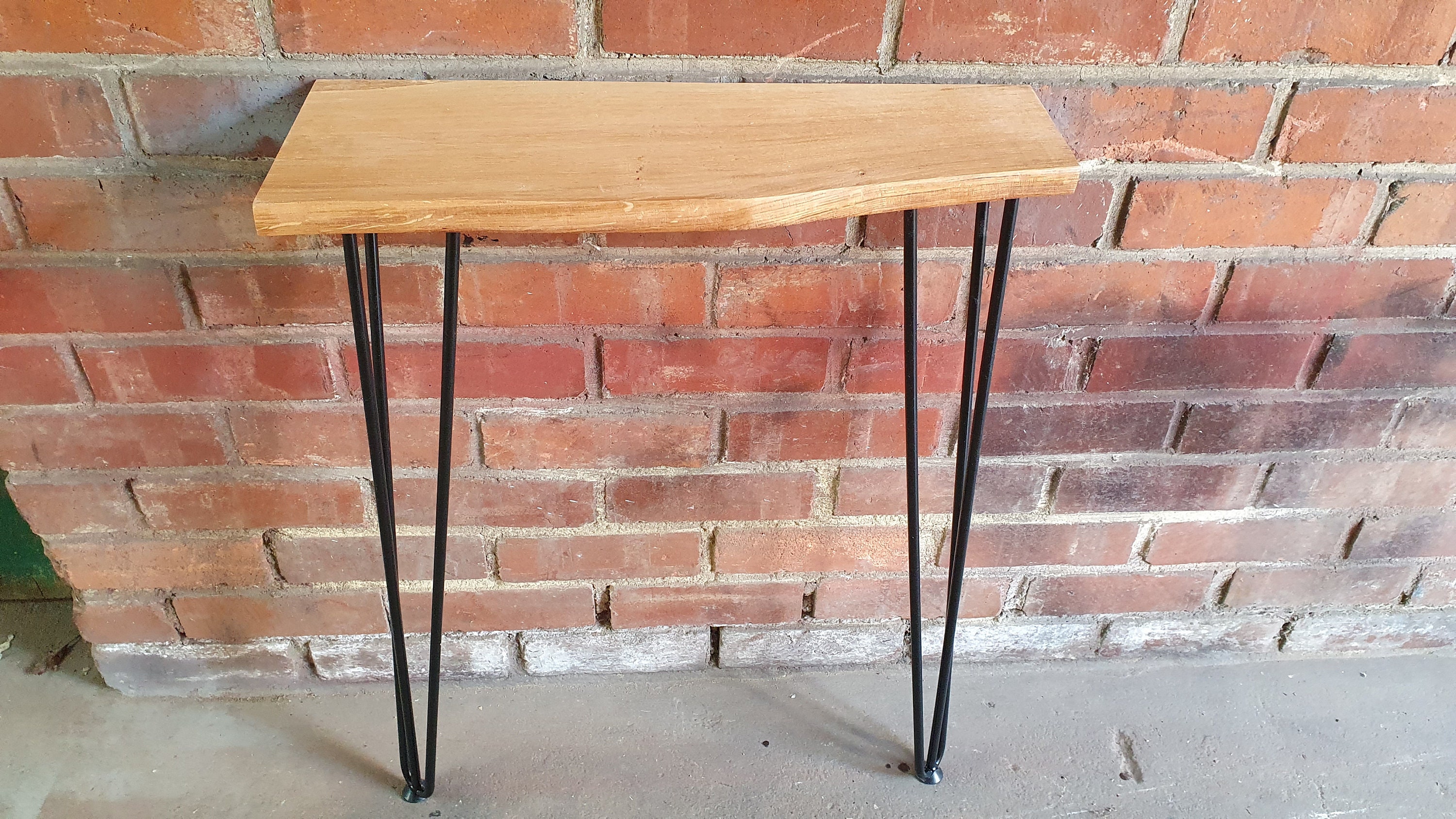 Side Console Table/radiator Table/sofa Table With Solid Live Edge Top ...