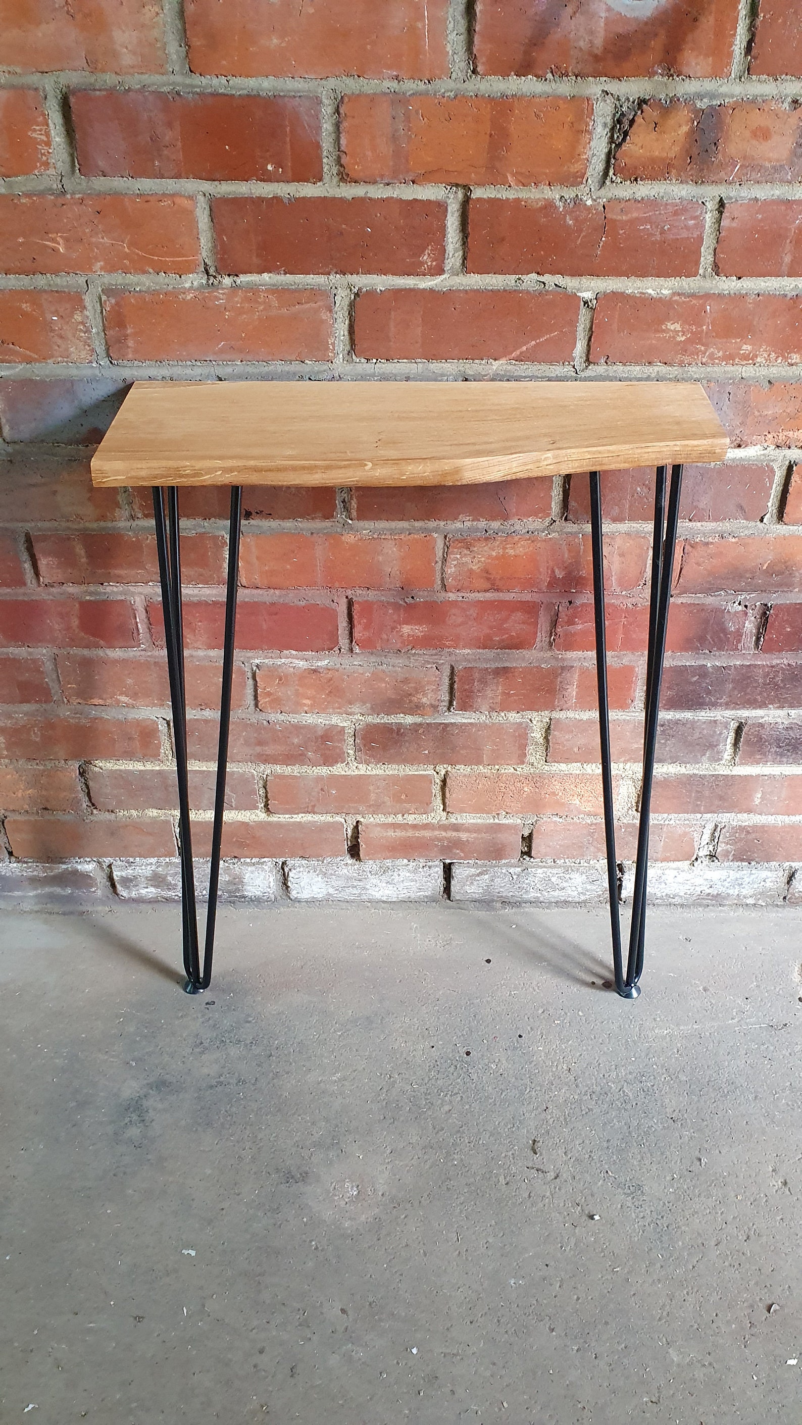 Side Console Table/radiator Table/sofa Table With Solid Live Edge Top ...