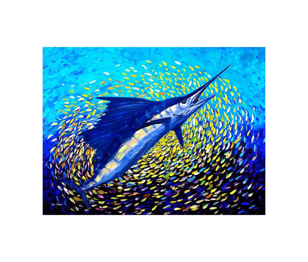 Fast & Beautiful Sailfish Bayonet Fish READY to HANG Blue Nature Large ...
