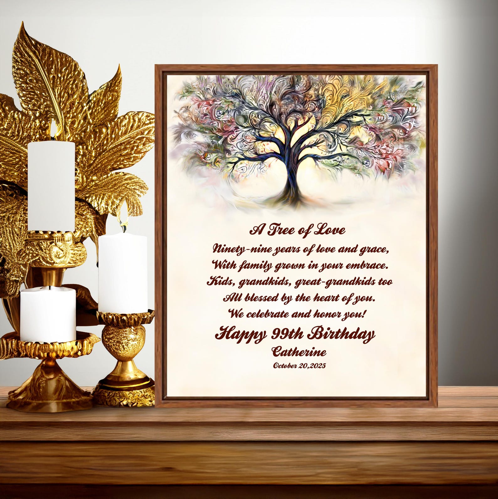 99th Birthday Poem for Men or Women, Personalized Poem on Canvas, 99th ...