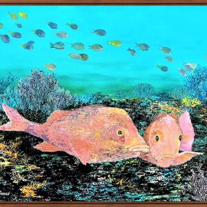 Red Snappers Paradise Original Painting READY to HANG Large Canvas ...