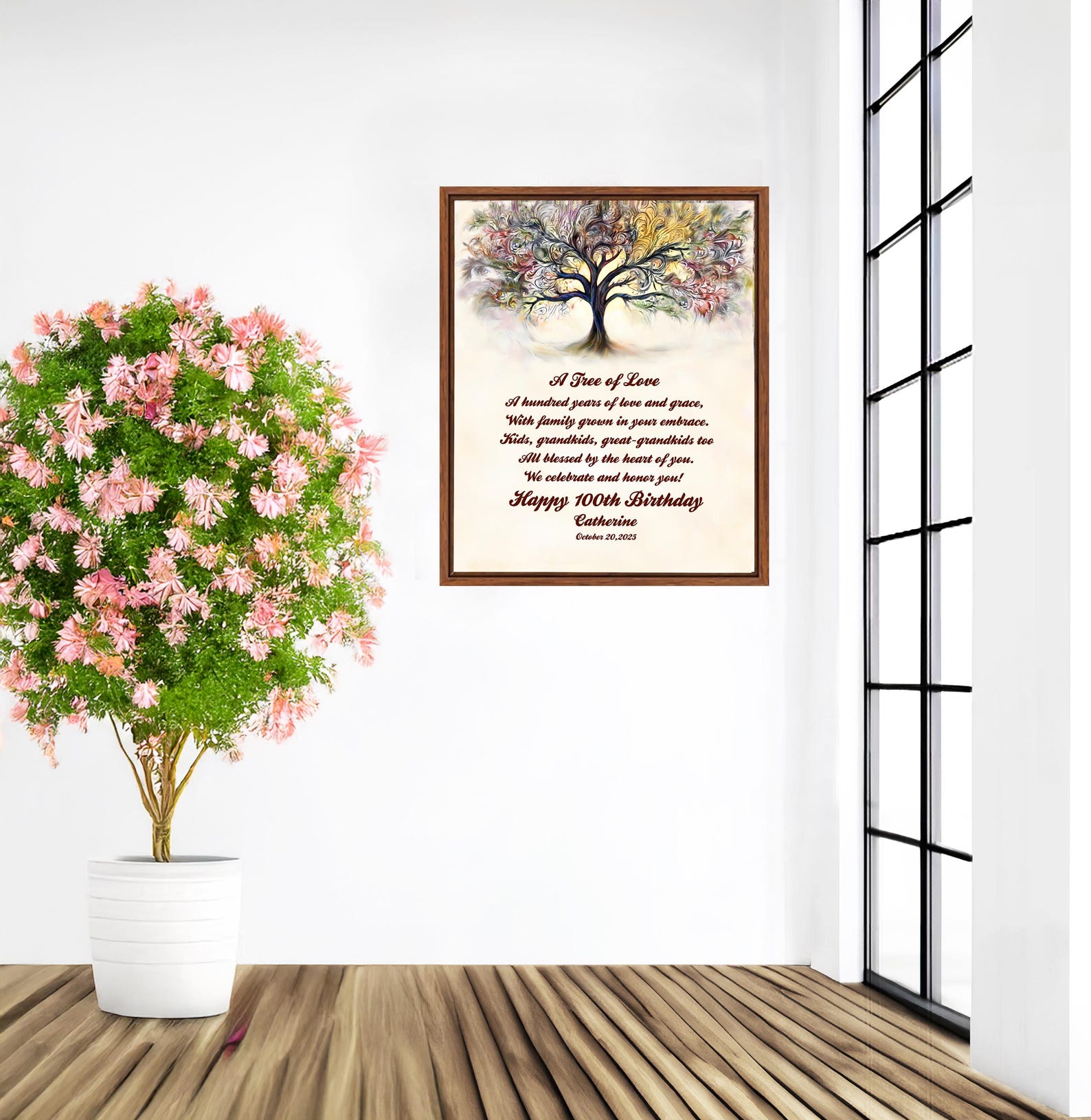 100th Birthday Poem on Canvas Personalized Centerpiece 100th, Gift for ...
