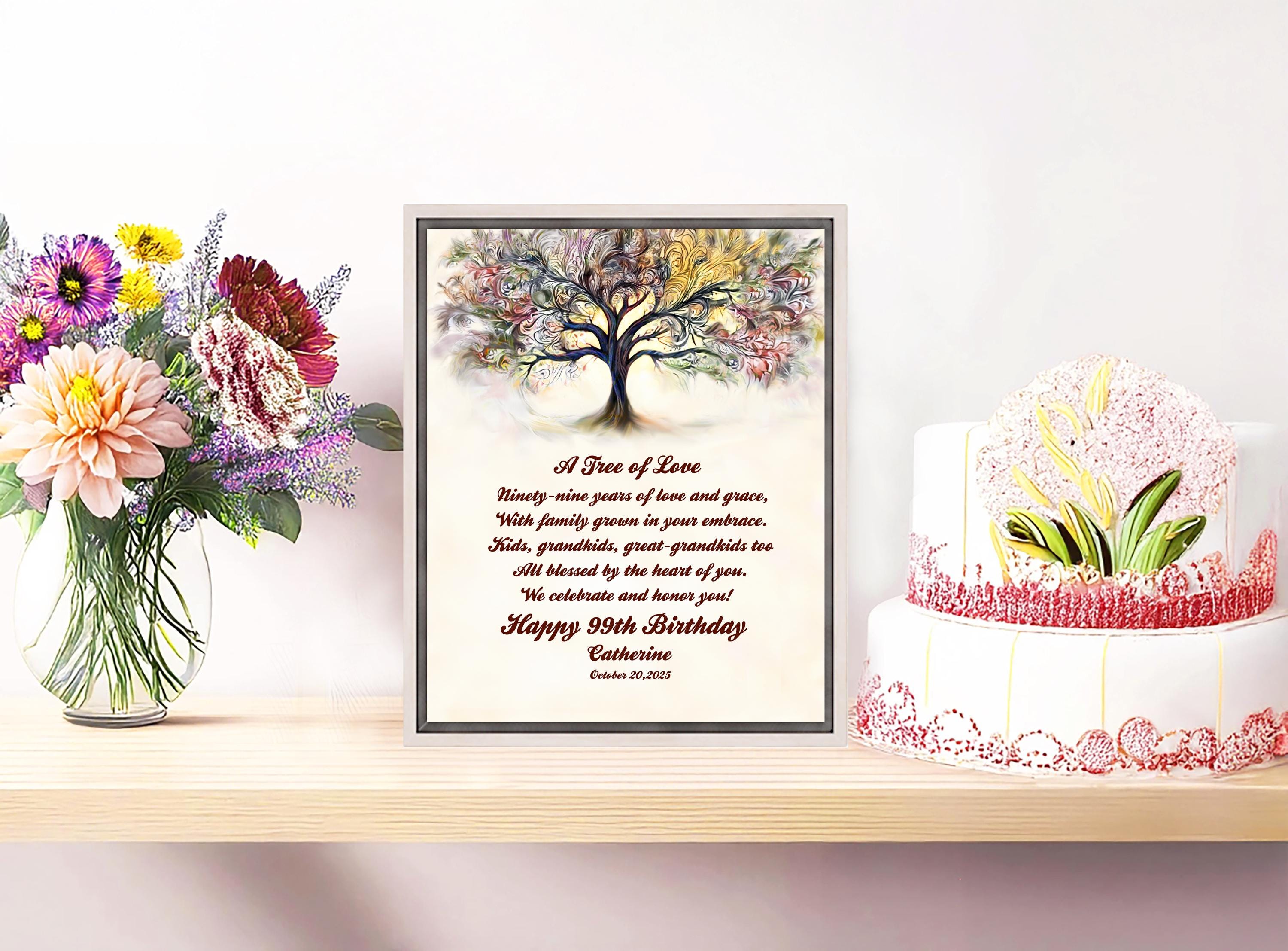 99th Birthday Poem for Men or Women, Personalized Poem on Canvas, 99th ...