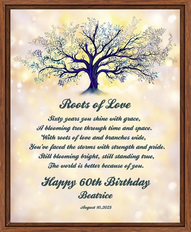 60th Birthday Poem for Men or Women, Customized 60th Birthday ...