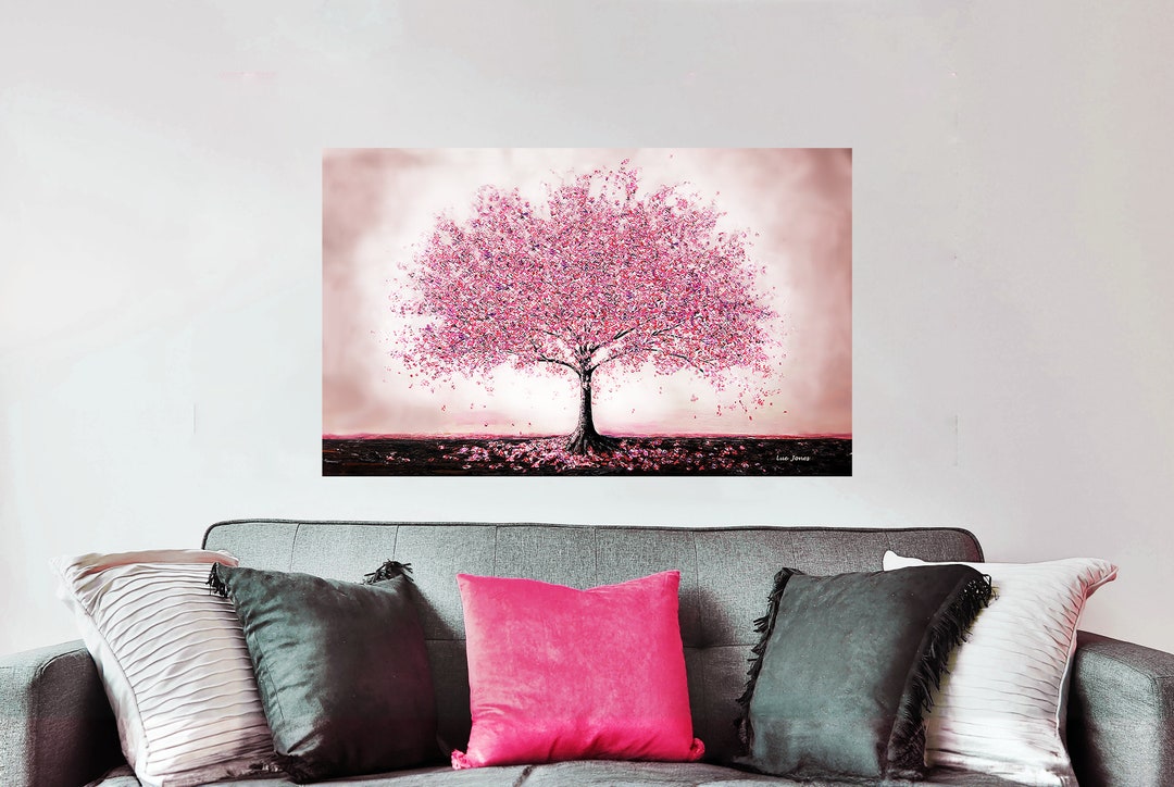 Cherry Blossom Tree Large Print Pink Tree Wall Art Canvas Print 36x48 ...