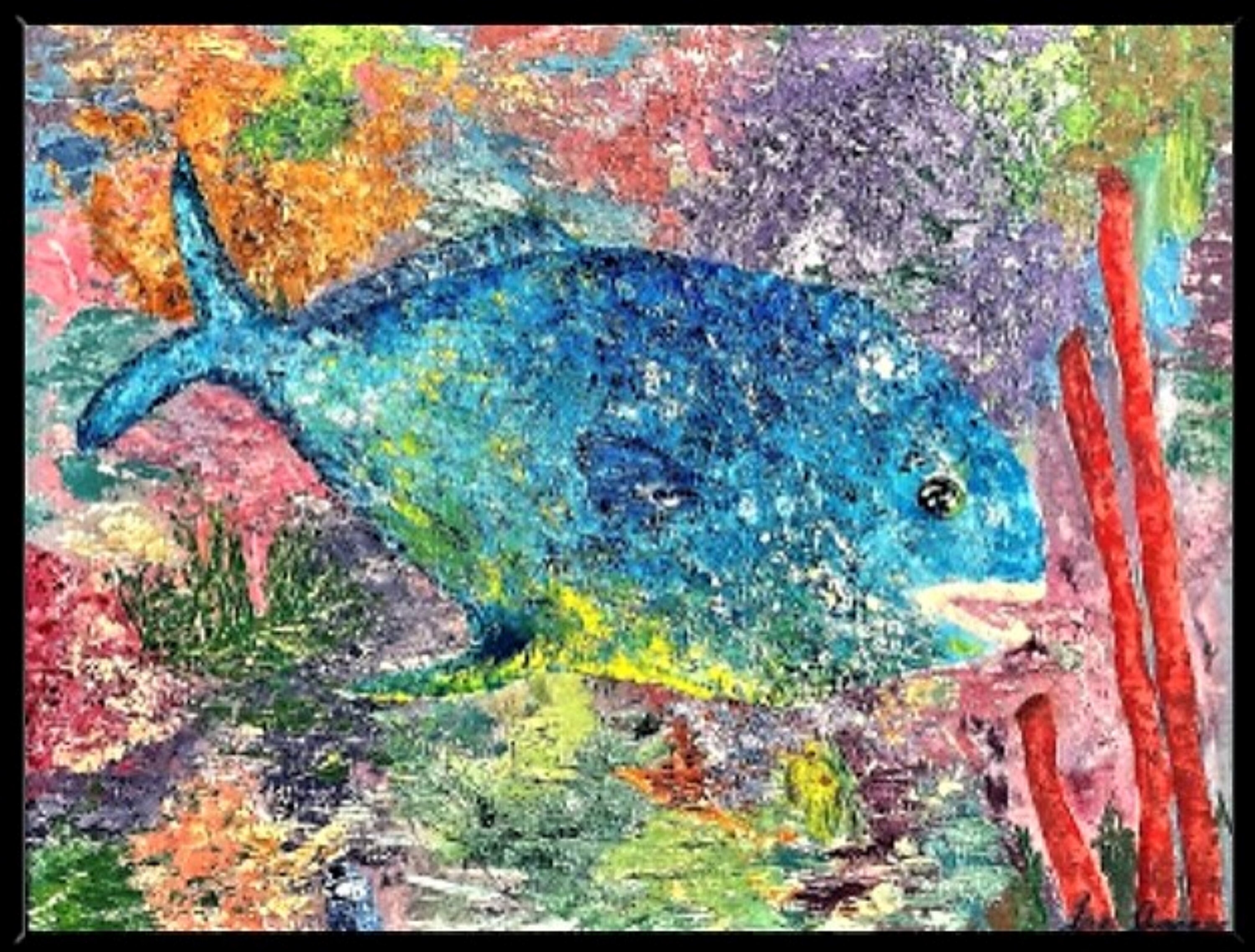 Pompano Fish Heavy Textured Original Oil Painting Extra Large Framed ...