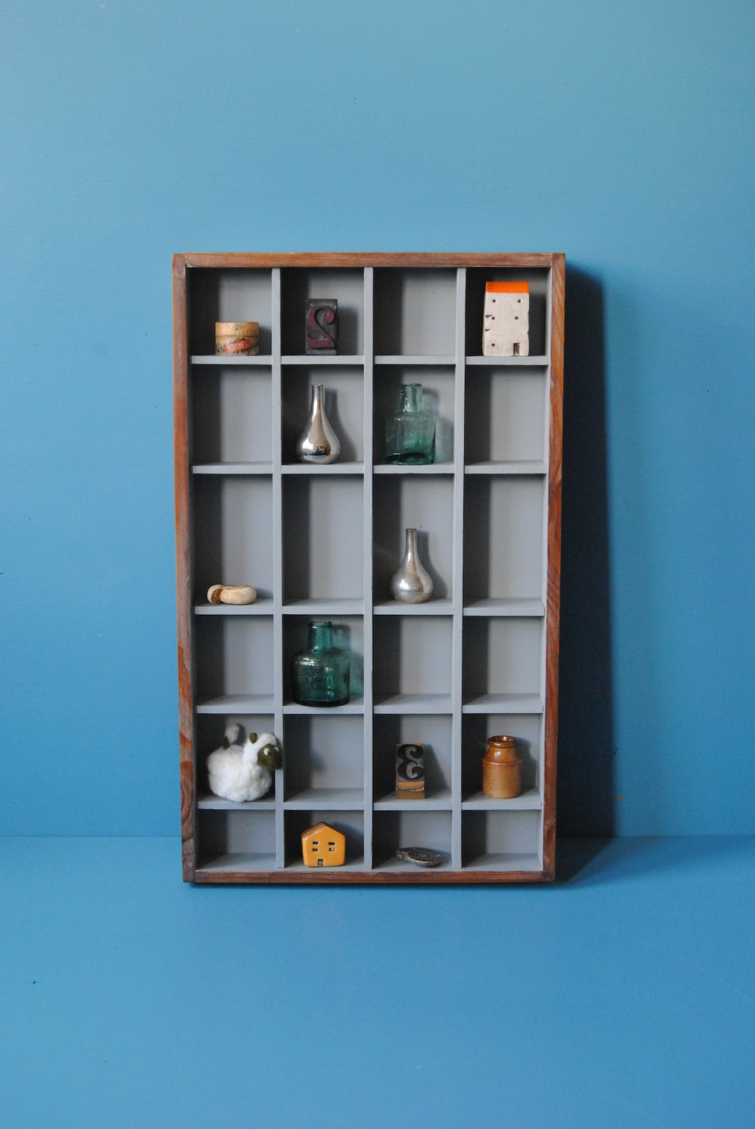 Vintage Small Sectioned Display Tray. Industrial Letterpress Wall ...