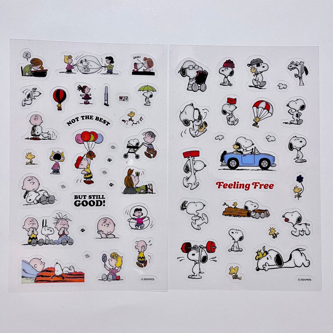 2 Peanuts Clear Stickers Assorted Lot Official Licensed Snoopy - Etsy