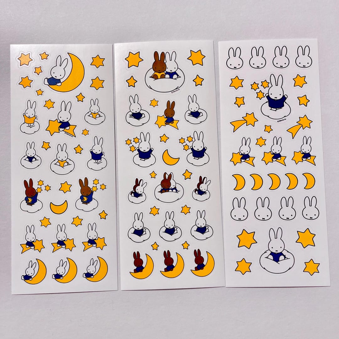 3 Miffy Character Paper Stickers Official Licensed Blue - Etsy