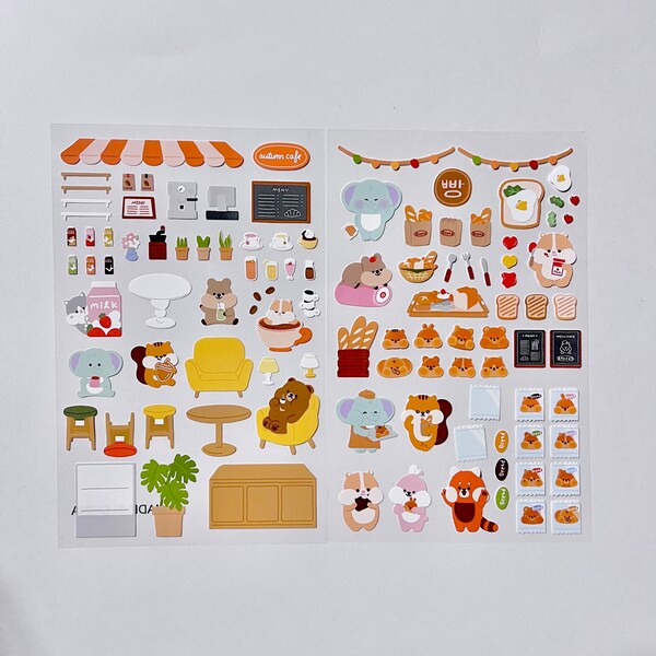 Cafe Stickers - Etsy