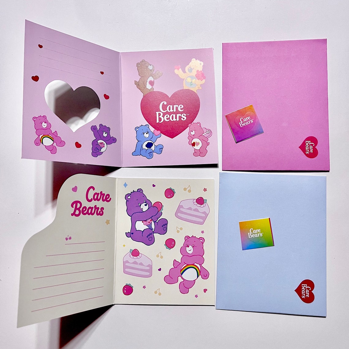 4 Care Bears Cards Envelopes Lot Official Licensed New Design - Etsy