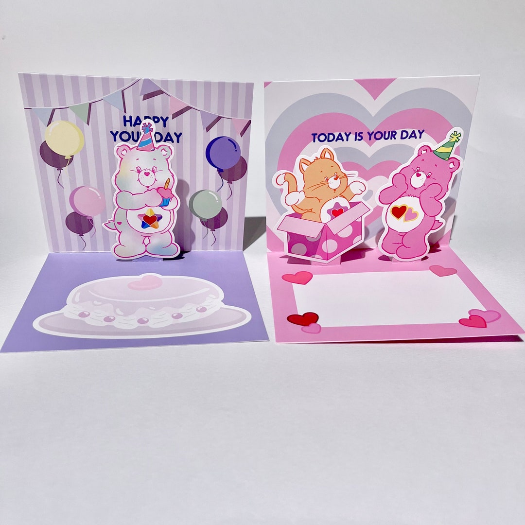 2 Care Bears Popup Cards Official Licensed - Etsy