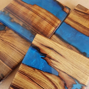 Wood and Resin Coaster Wooden Coaster Epoxy Coaster With - Etsy