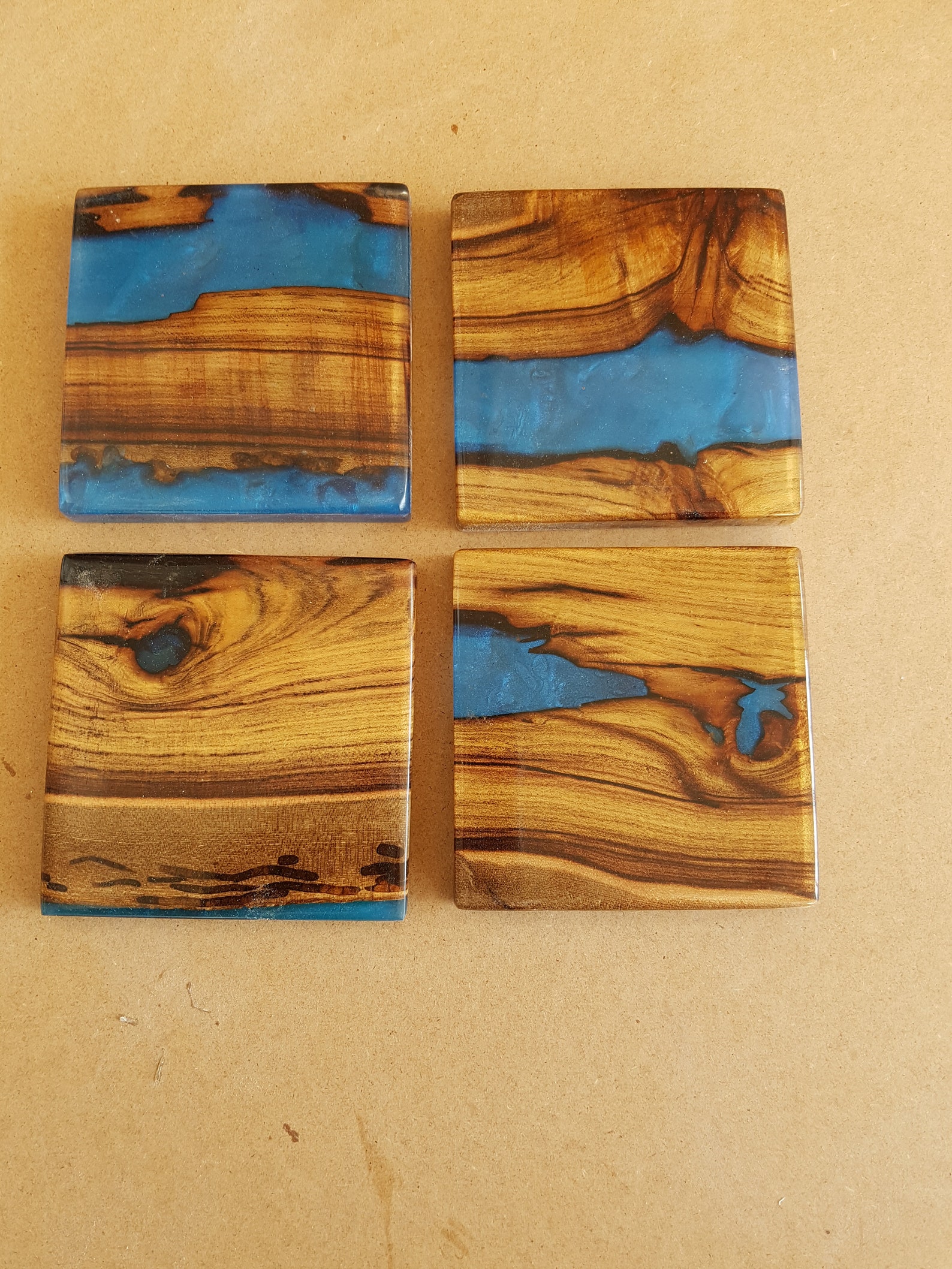 Wood and Resin Coaster Wooden Coaster Epoxy Coaster With - Etsy
