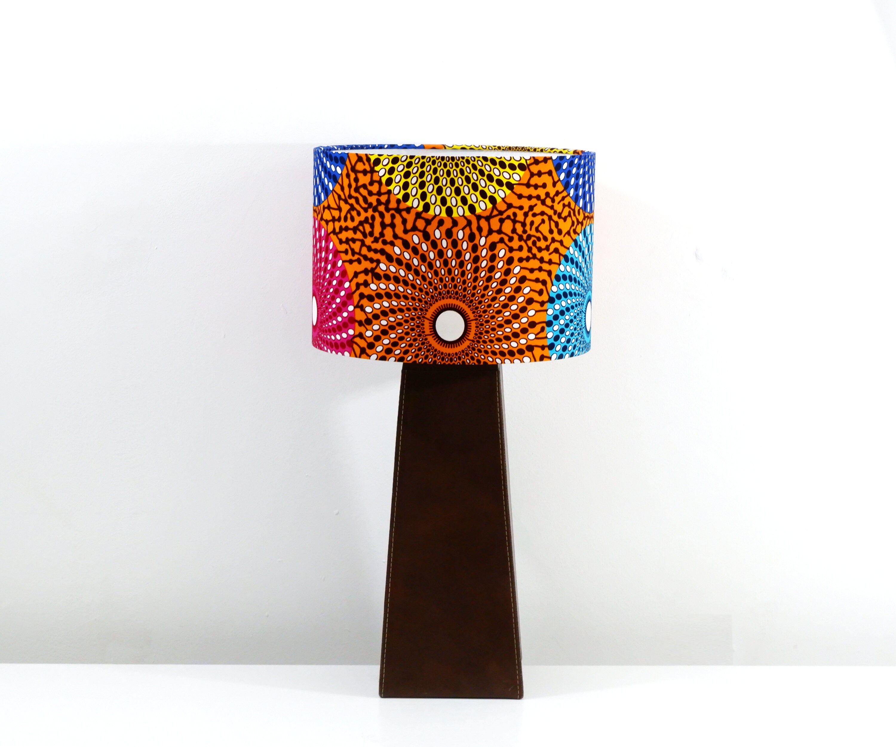 African Print Drum Lampshade, Orange Table Lamp Shade - Etsy