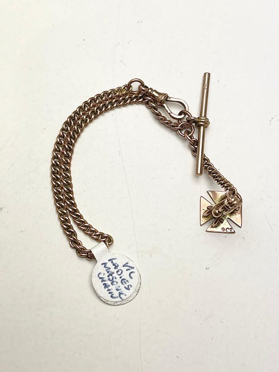Antique Victorian Masonic Pocket Watch Fob Chain Or B… - Gem