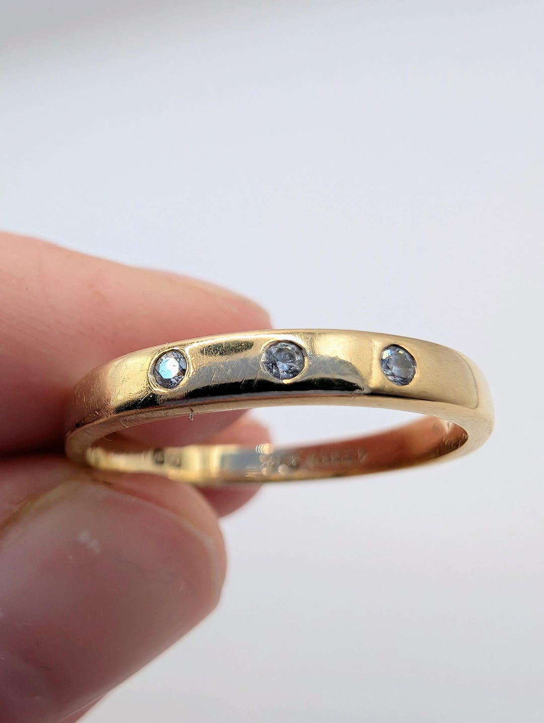 9ct Yellow Gold Diamond Trinity Wedding Band Ring Sku1781 - Etsy
