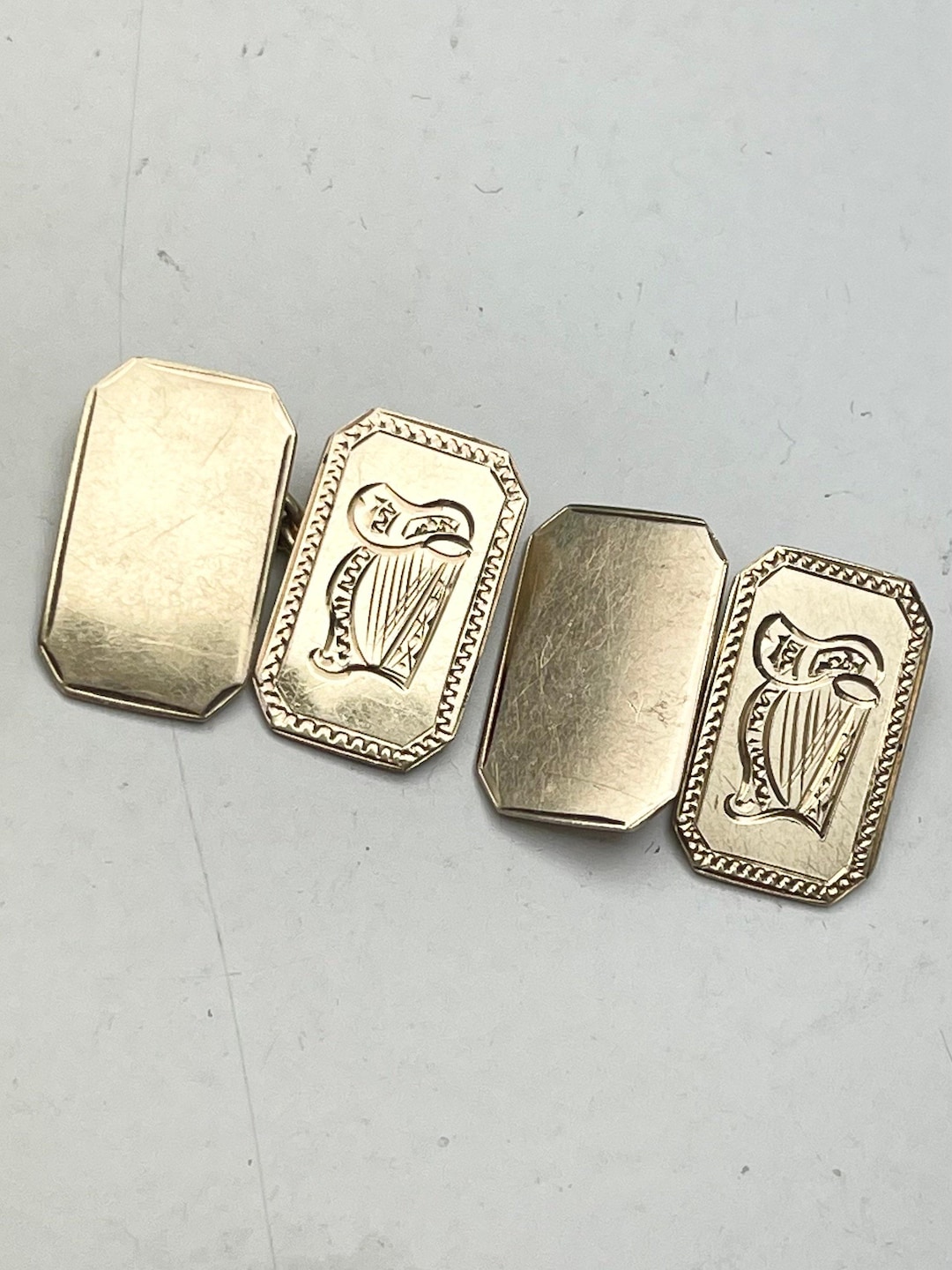9ct Gold Irish Harp Cuff Links Made in O’connors Dublin - Etsy