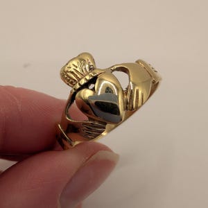 9ct Yellow Gold Vintage Irish Claddagh Ring Large Size Sku1829 - Etsy