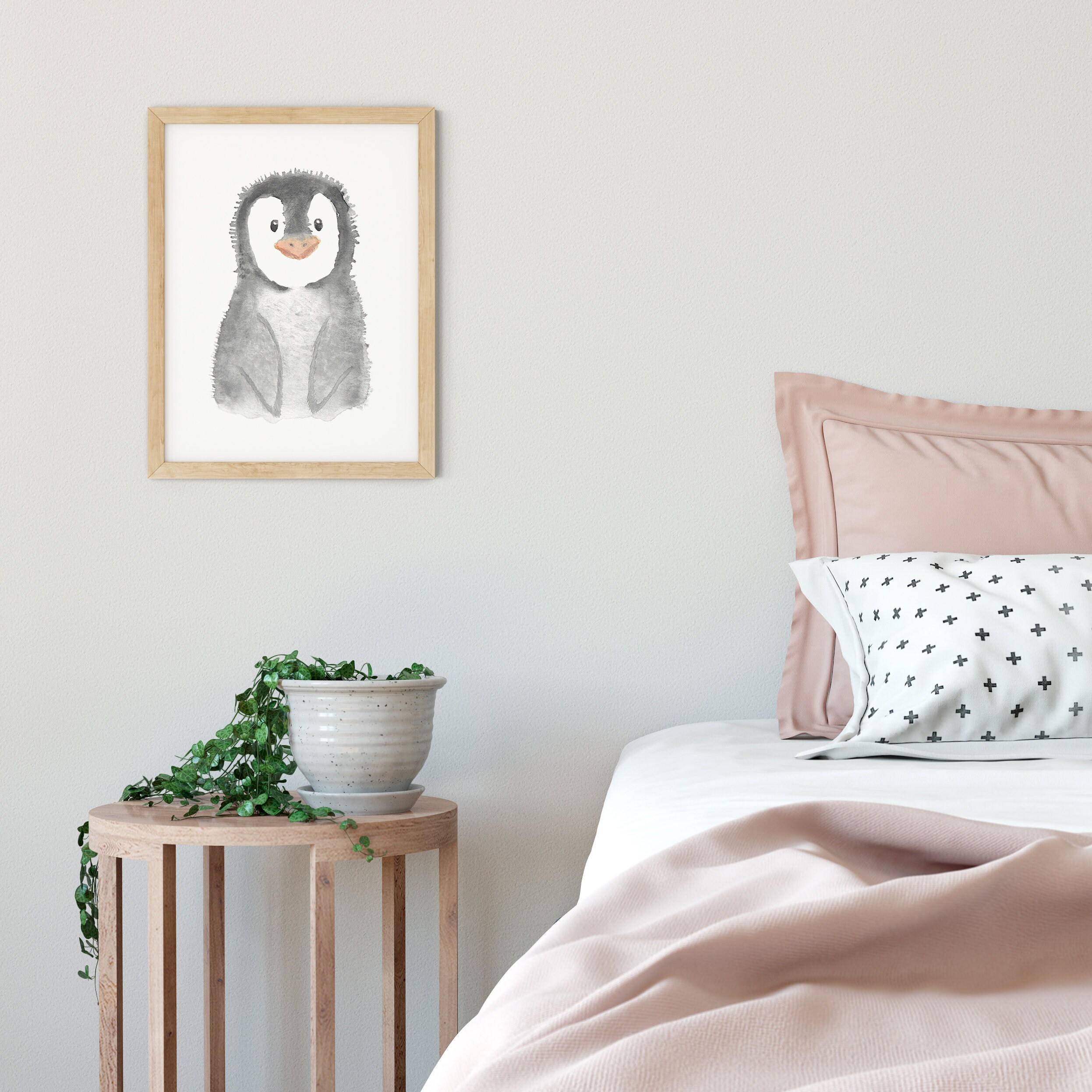 Penguin Watercolor Print - Printable Art for Nursery, Toddler Room Wall ...