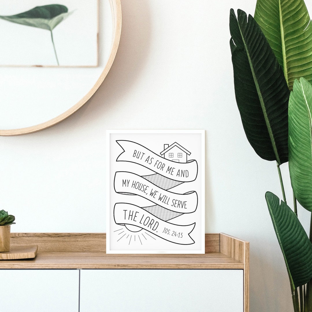 As for Me and My House - Printable Wall Art, Bible Verse for Families ...