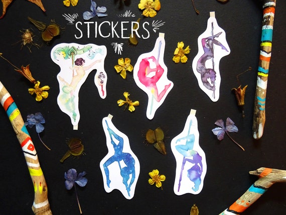 Set of 5 Pole Dancer Stickers. Poledance Stationery. Pole | Etsy