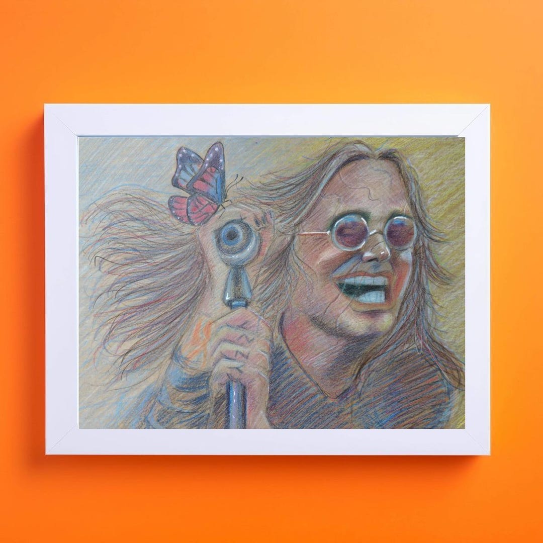 Ozzy Osbourne, Portrait Drawing, A4 Art, Black Sabbath, Prince of ...