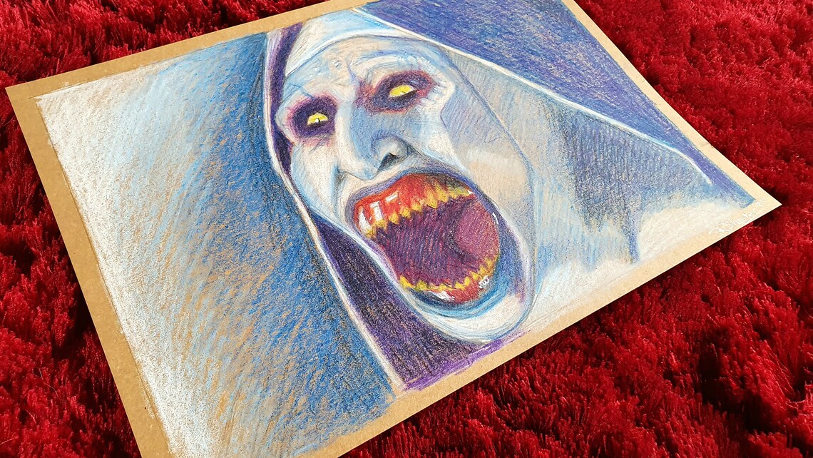 Valak, the Nun, A4 Hand-drawn, Portrait Art, the Conjuring, Unique ...
