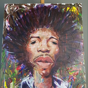 Jimi Hendrix, 18 X 22, Original Acrylic Portrait on Canvas, Music ...