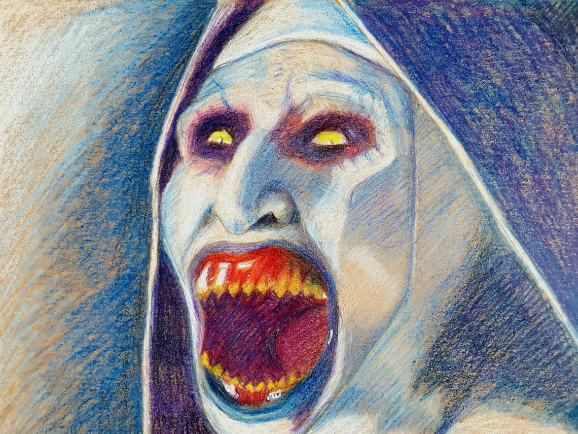 Valak, the Nun, A4 Hand-drawn, Portrait Art, the Conjuring, Unique ...