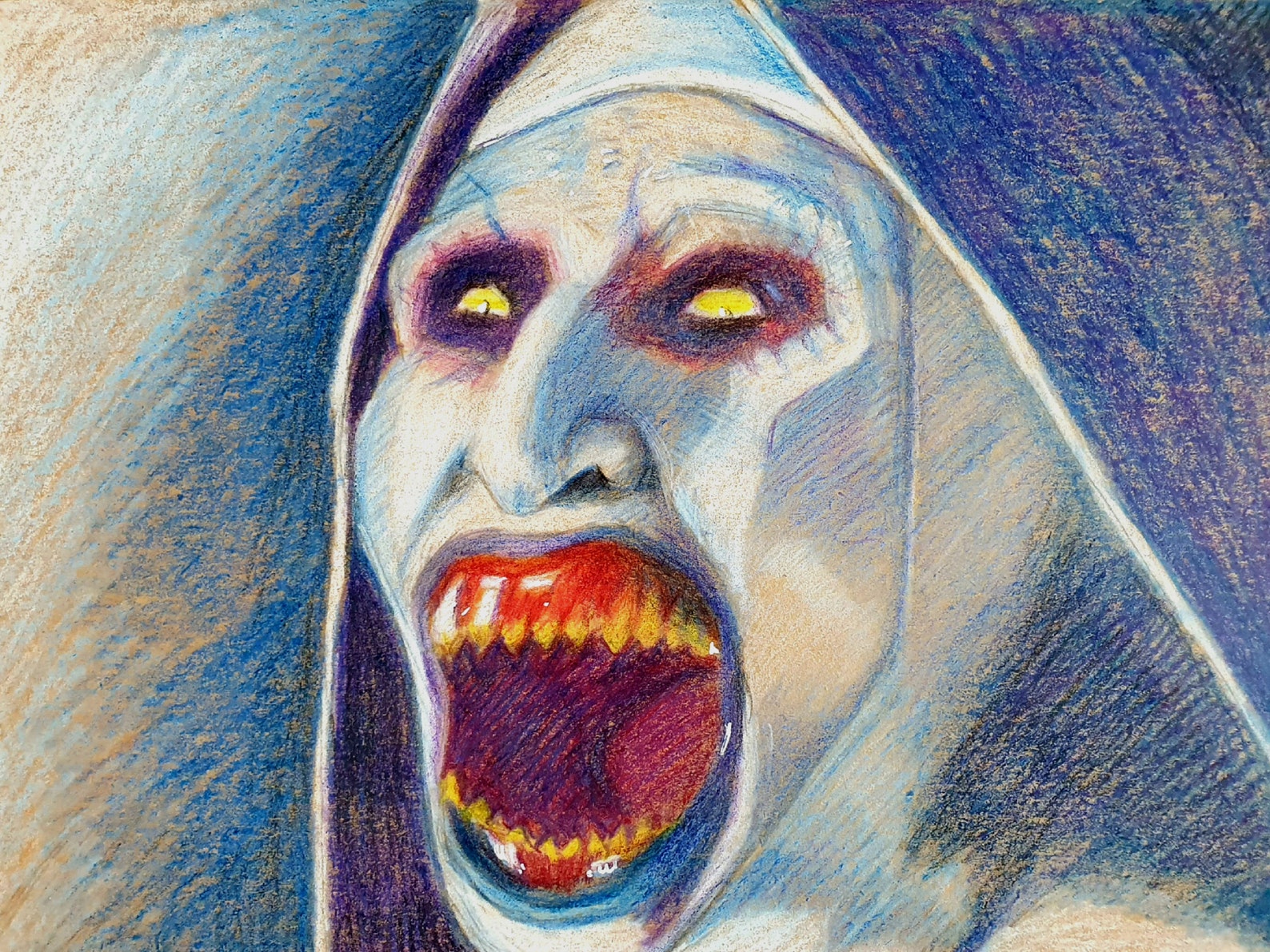 Valak, the Nun, A4 Hand-drawn, Portrait Art, the Conjuring, Unique ...