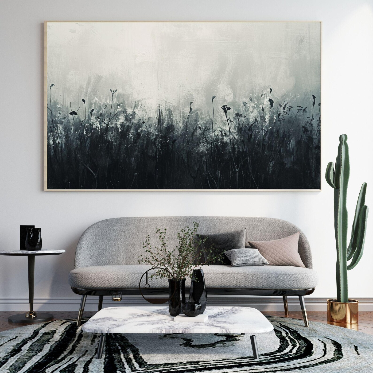 Abstract Nature Wall Art, Minimalist Nature Art, Abstract Forest Art ...