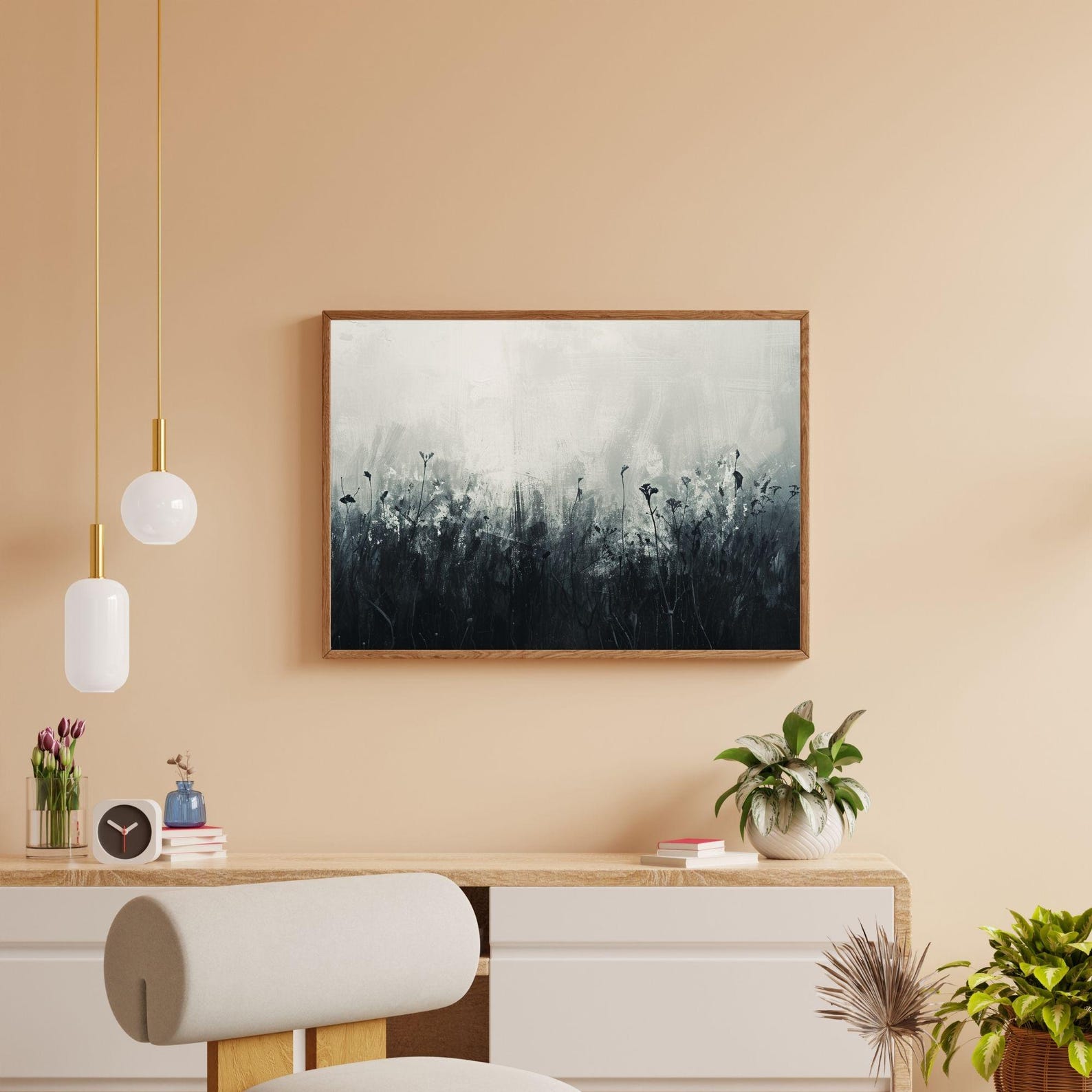 Abstract Nature Wall Art, Minimalist Nature Art, Abstract Forest Art ...