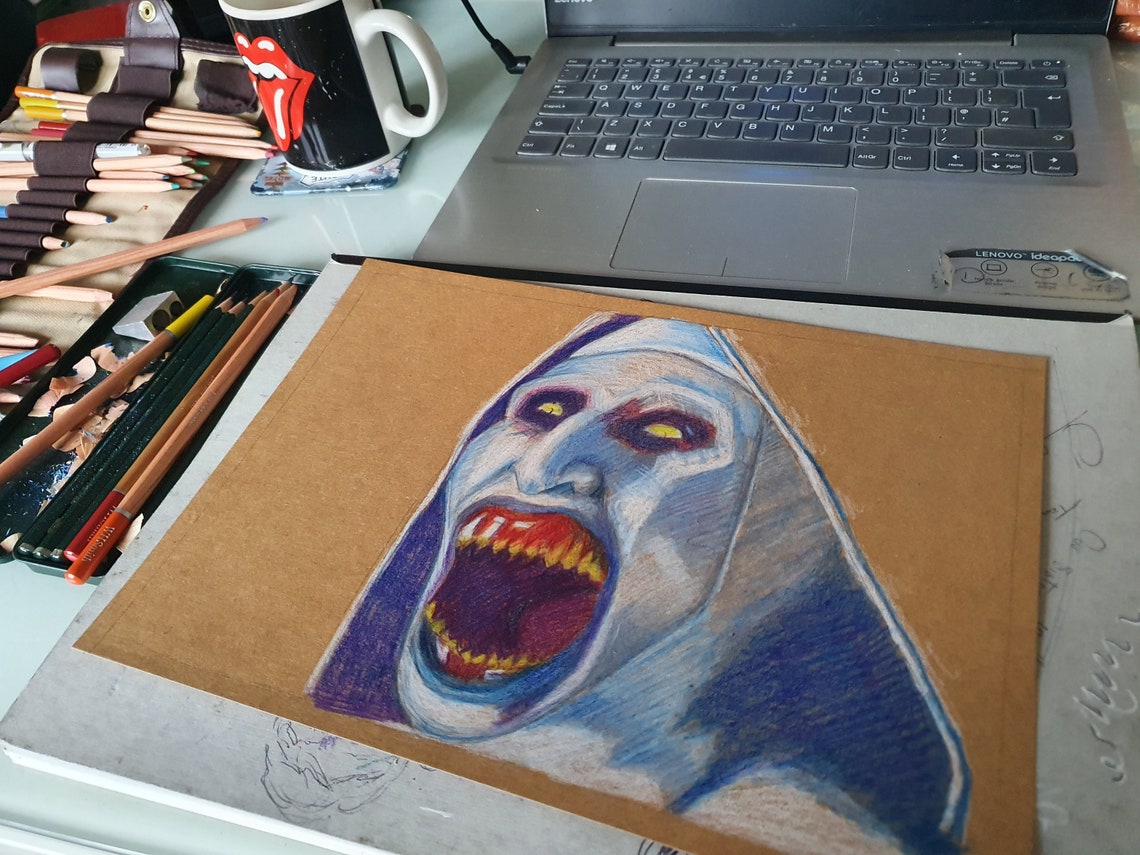 Valak, the Nun, A4 Hand-drawn, Portrait Art, the Conjuring, Unique ...