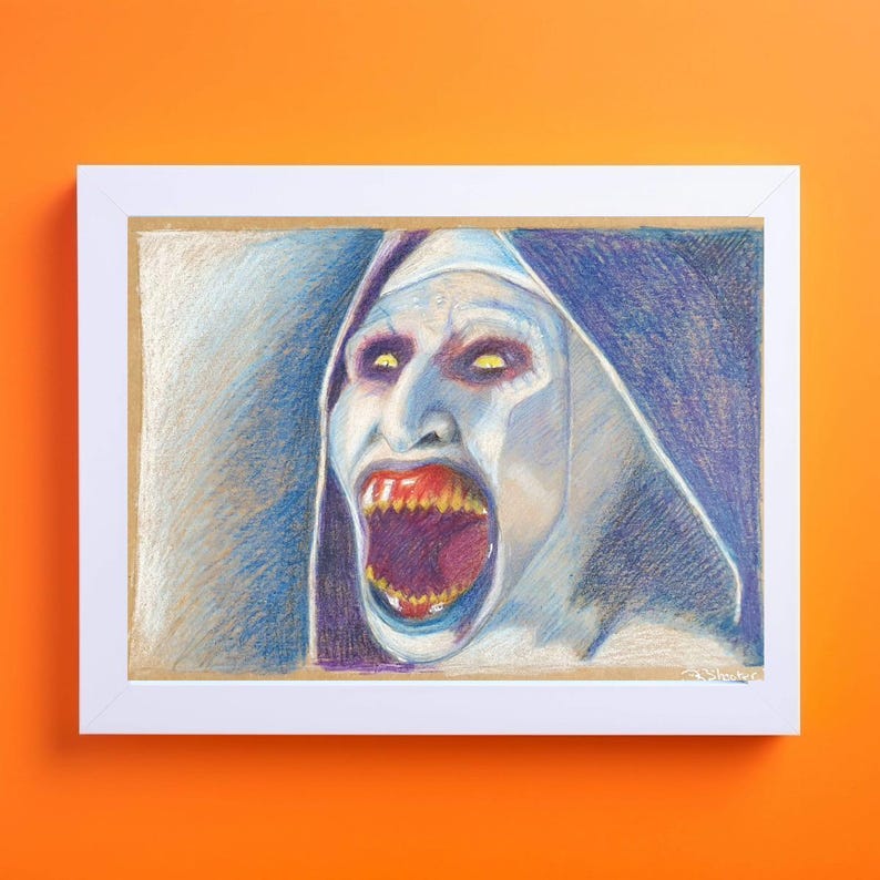 Valak, the Nun, A4 Hand-drawn, Portrait Art, the Conjuring, Unique ...