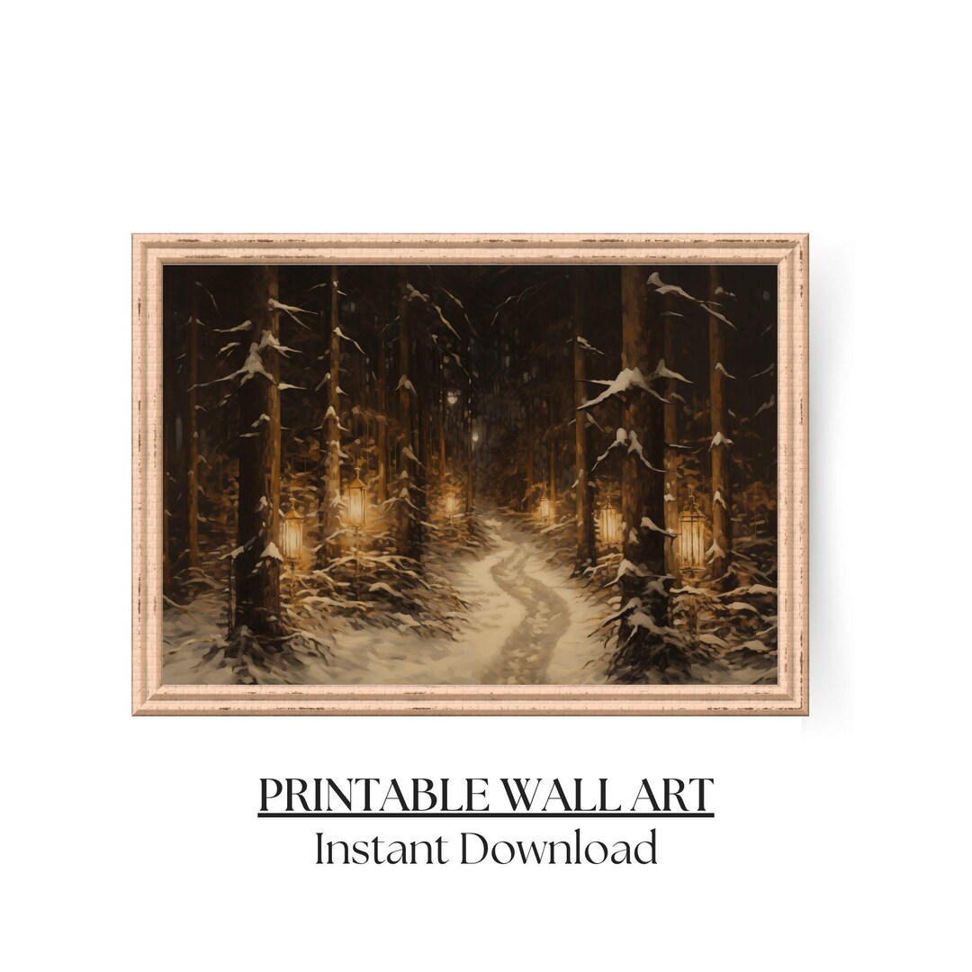 Vintage Candlelit Pathway Wall Art, Romantic Path Wall Art, Nostalgic ...