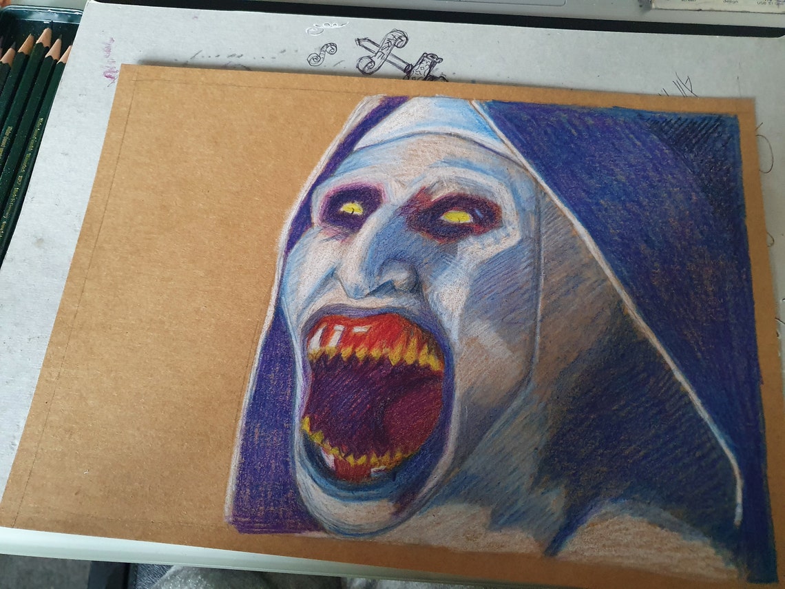 Valak, the Nun, A4 Hand-drawn, Portrait Art, the Conjuring, Unique ...