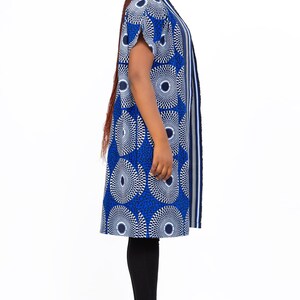 Blue and White Robe African Print Ankara Kimono Nsubura Print Coat ...