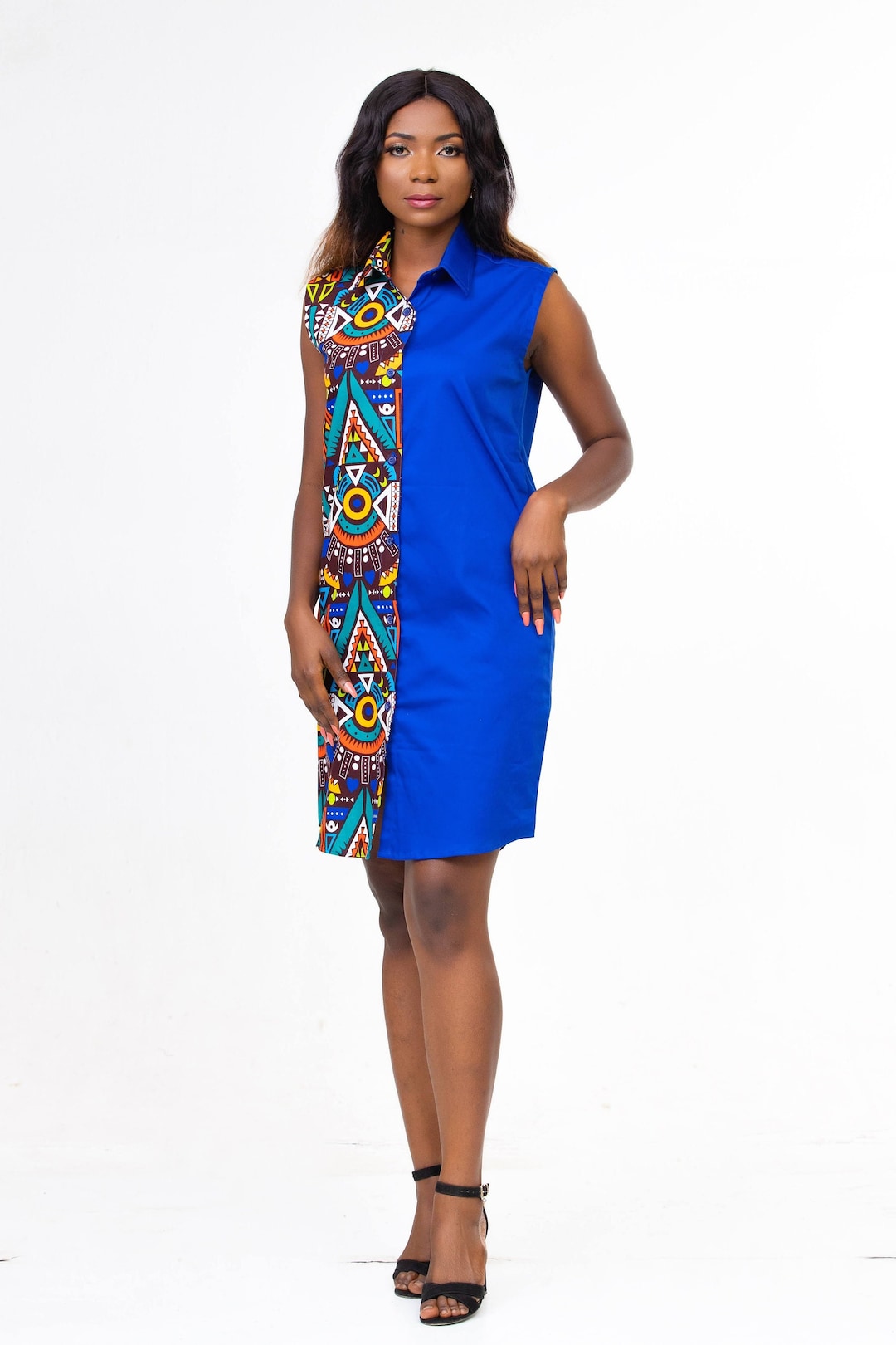 Royal Blue Ankara Dress South African Print Clothing Blue Ankara Womens ...
