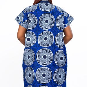 Blue and White Robe African Print Ankara Kimono Nsubura Print Coat ...