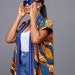Orange and Blue African Print Ankara Kimono - Etsy